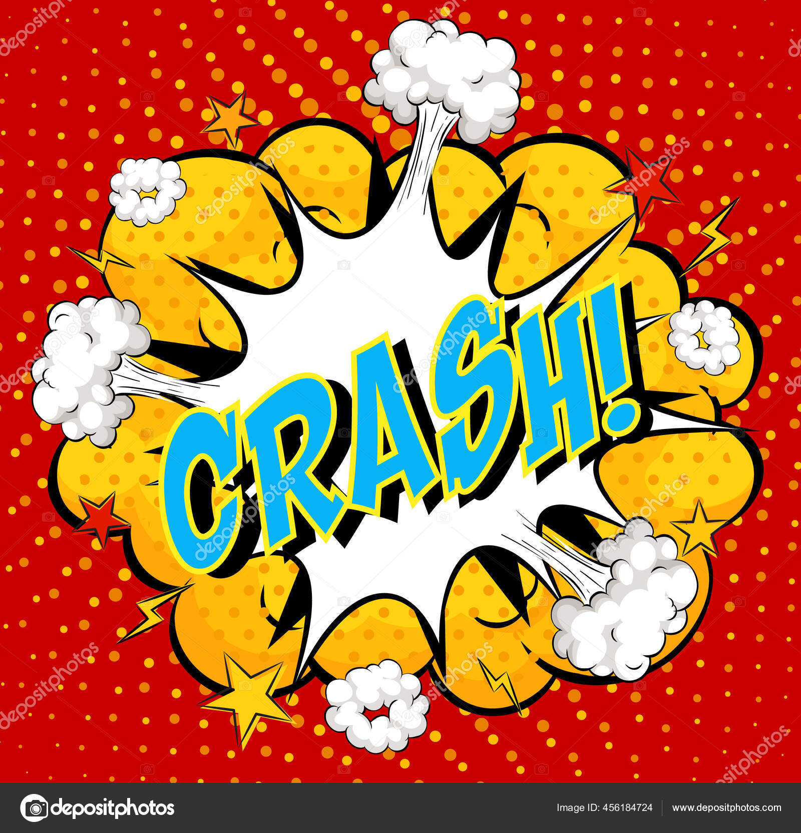 Word Crash Comic Cloud Explosion Background Illustration Stock Vector ...