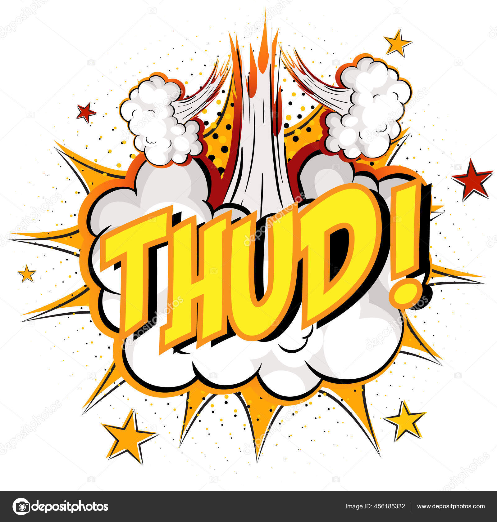 Word Thud Comic Cloud Explosion Background Illustration Stock Vector by ...