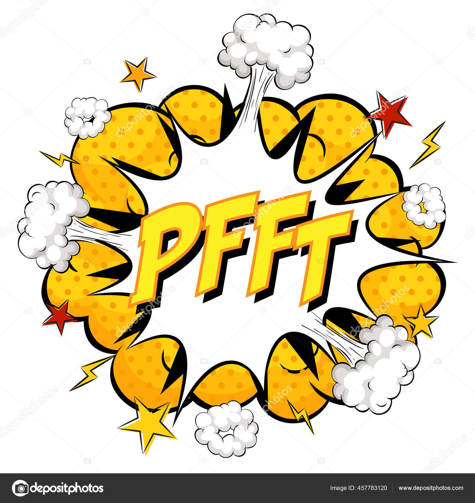 삽화에 클라우드 폭발에 Pfft 텍스트 스톡 벡터 - ©interactimages 457783120