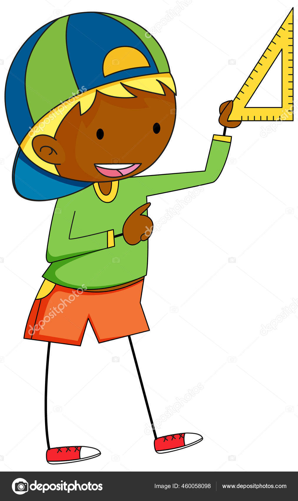 Lindo Chico Doodle Personaje Dibujos Animados Ilustración Aislada ...