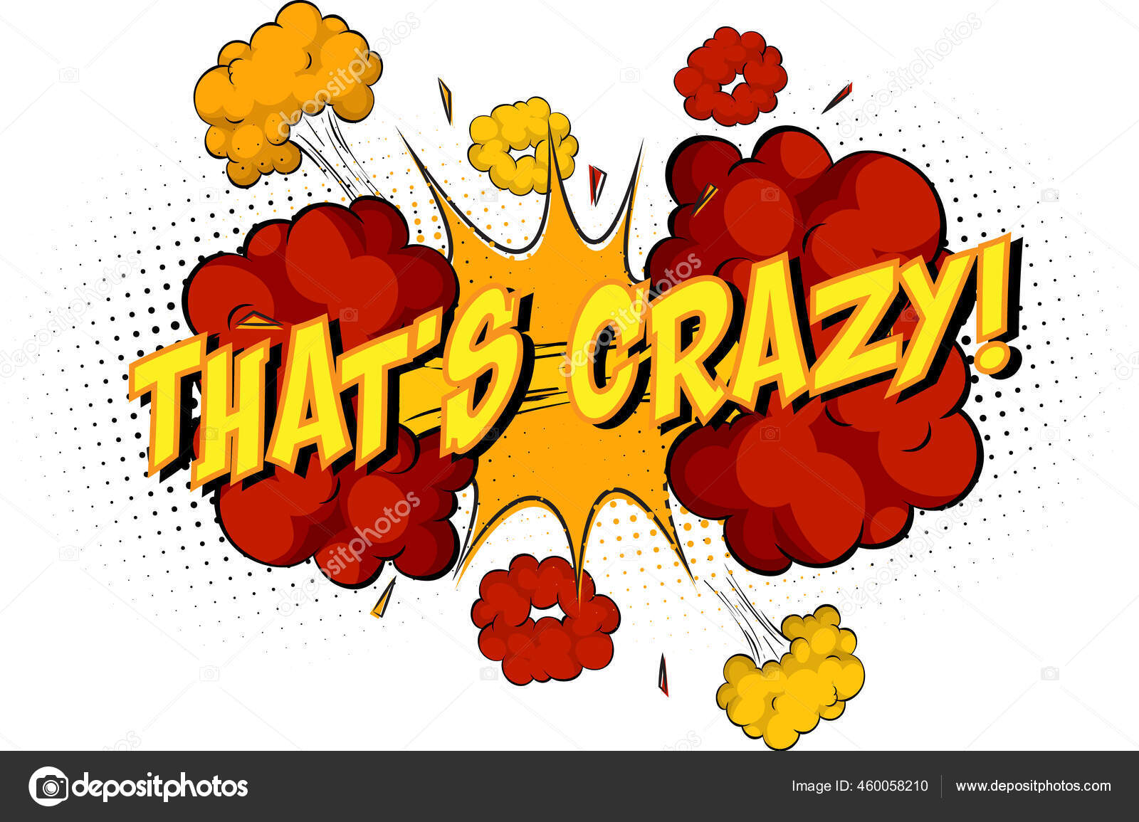 Word That's Crazy Comic Cloud Explosion Background Illustration Stock ...