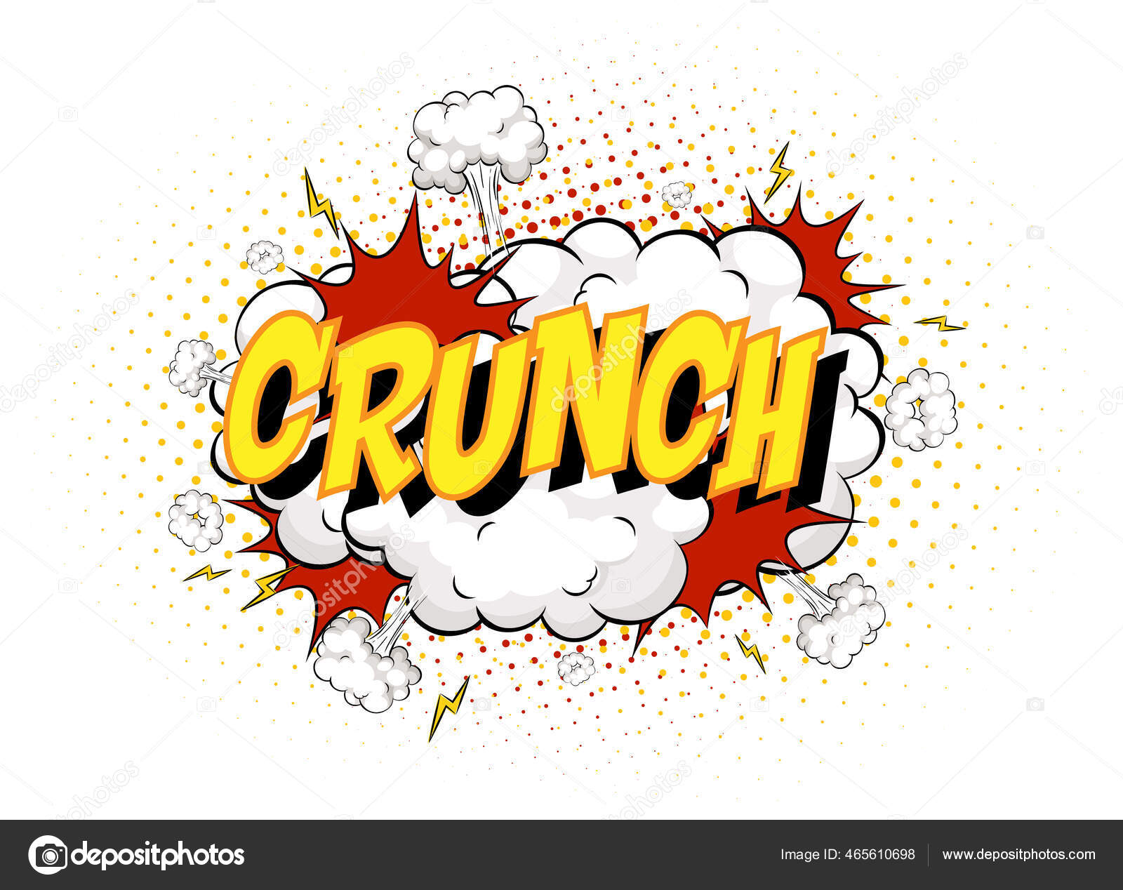 Word Crunch Auf Comic Wolke Explosion Hintergrund Illustration Stock ...
