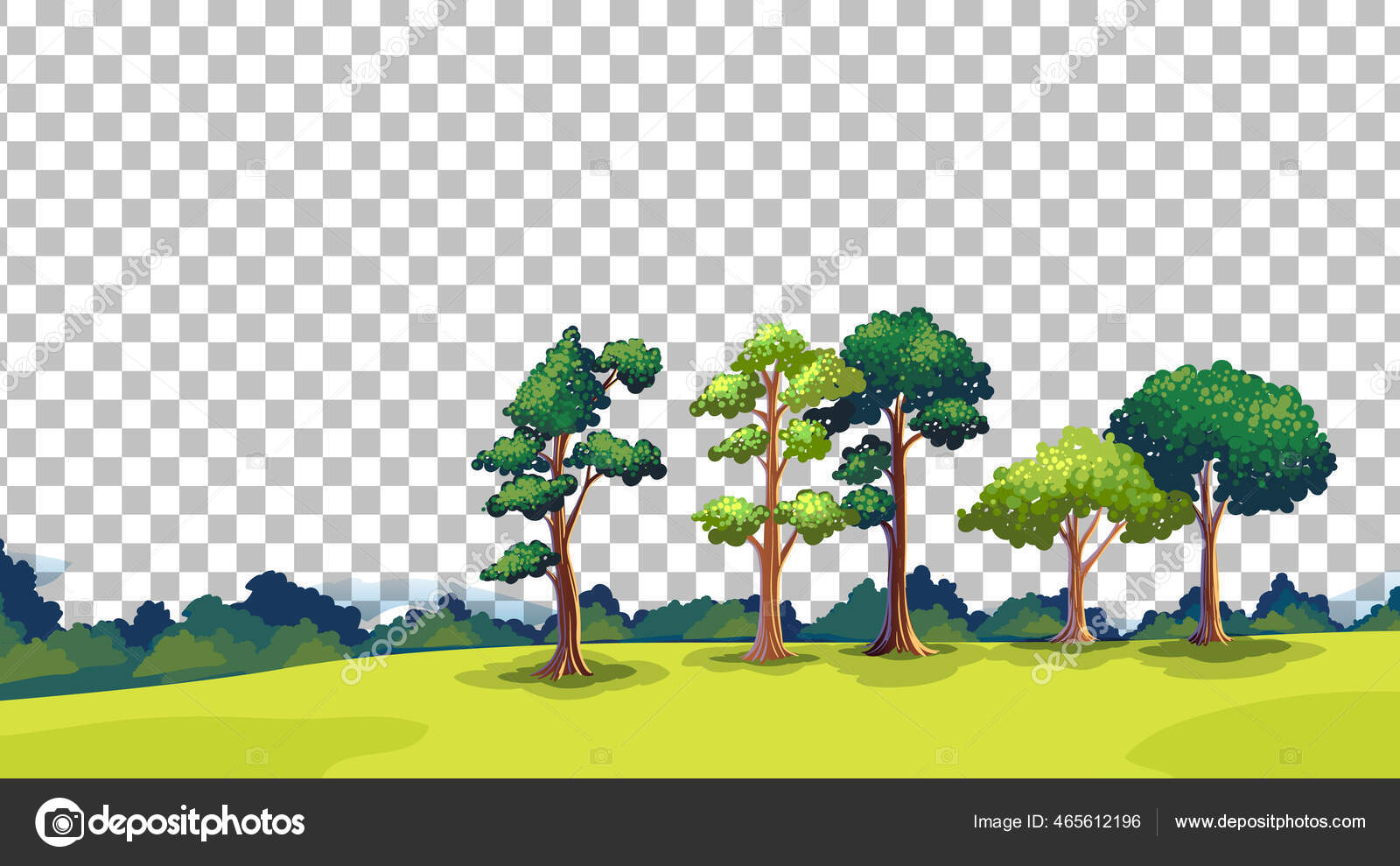 Blank Nature Scene Landscape Transparent Background Illustration Stock ...