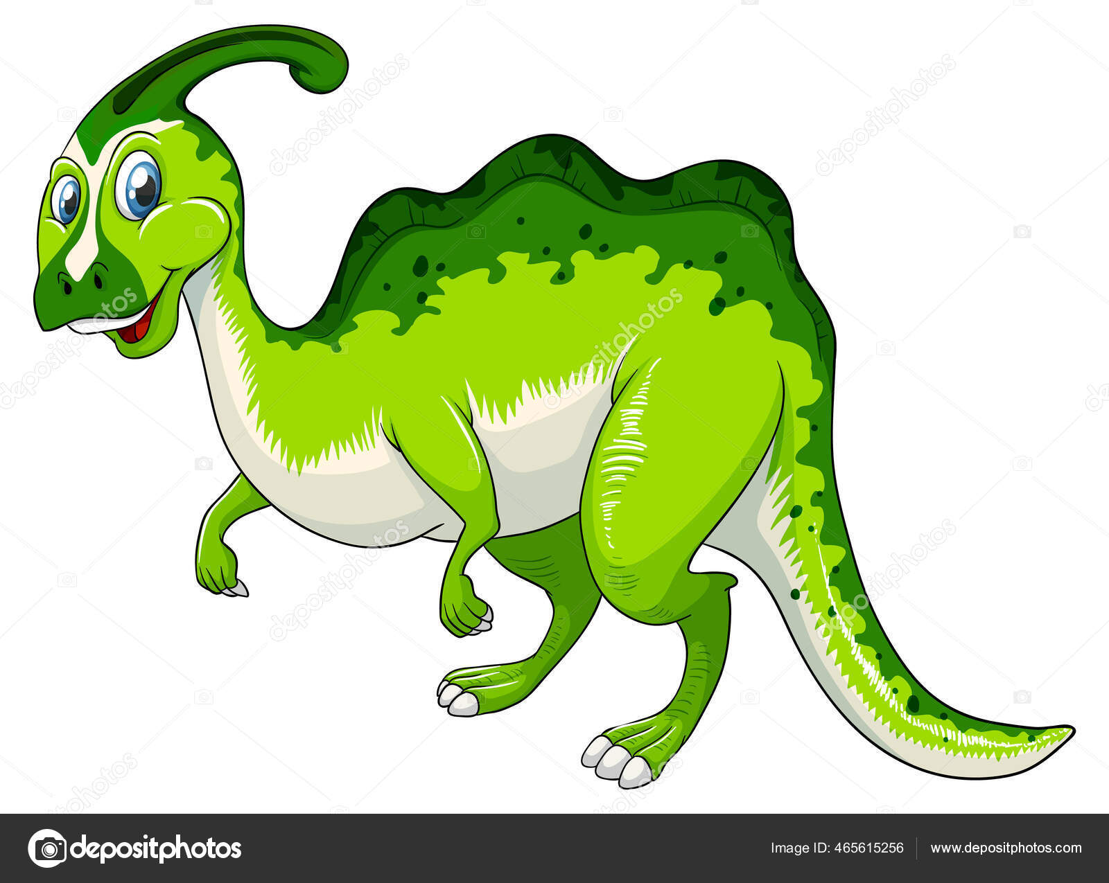 Parasaurus Dinosaur Cartoon Character Illustration Stock Vector by ...