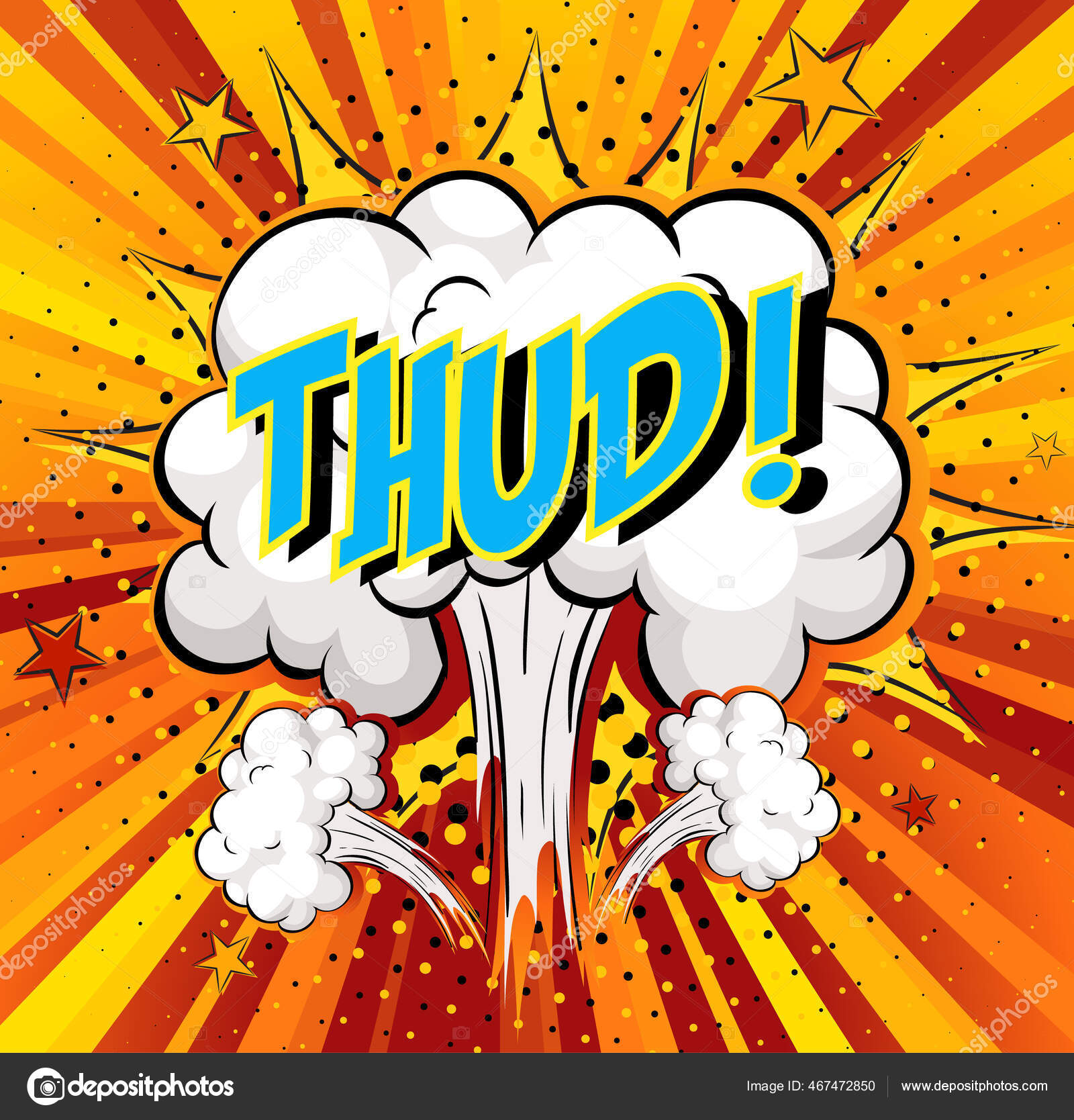 Word Thud Comic Cloud Explosion Background Illustration Stock Vector by ...