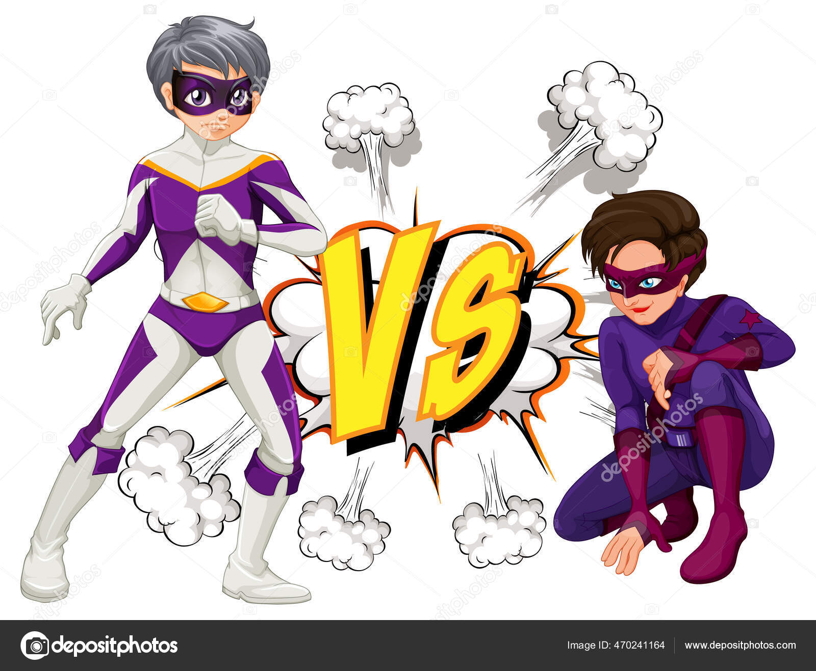 Two Superheroes Fighting Each Other Illustration Stock Vector by ...