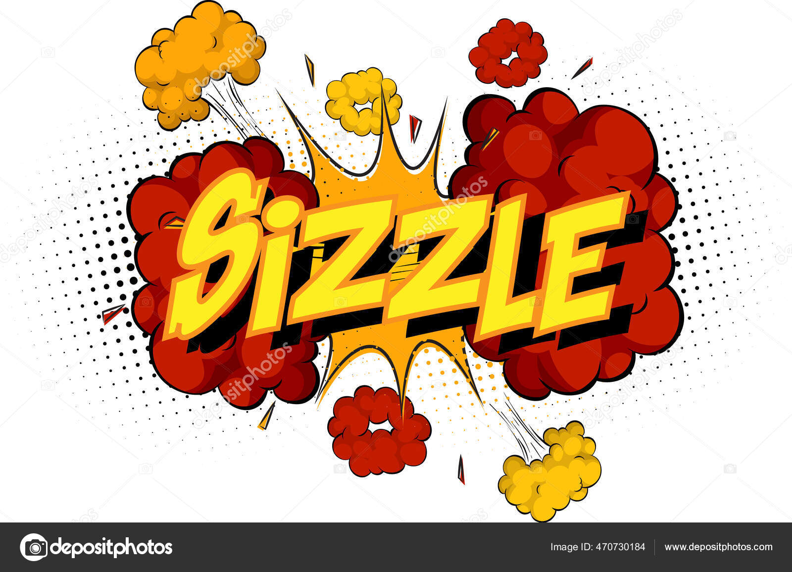 Word Sizzle Comic Cloud Explosion Background Illustration Stock Vector ...