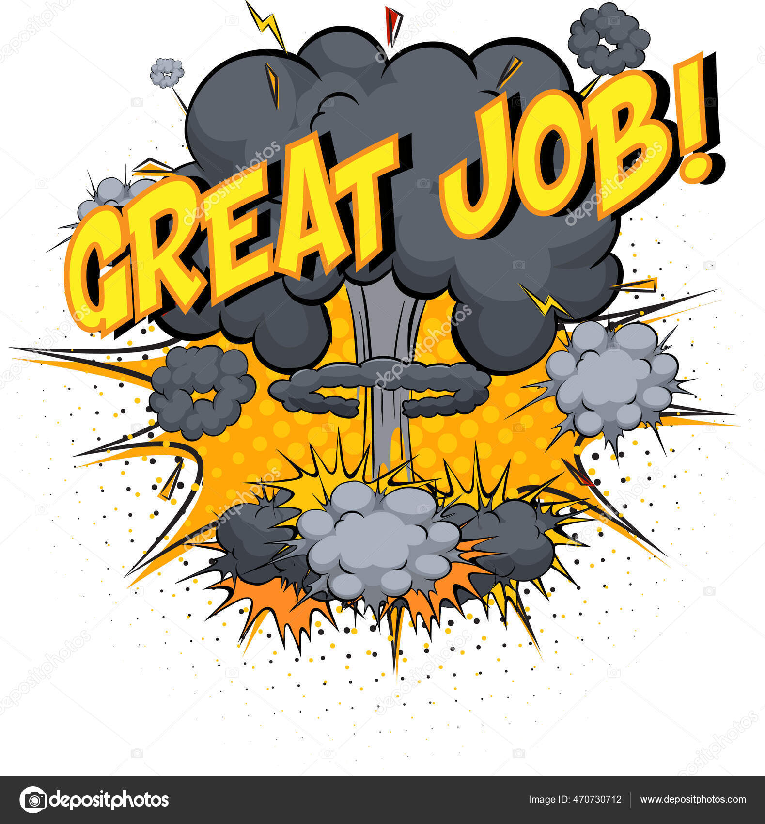 Word Great Job Comic Cloud Explosion Background Illustration Stock ...