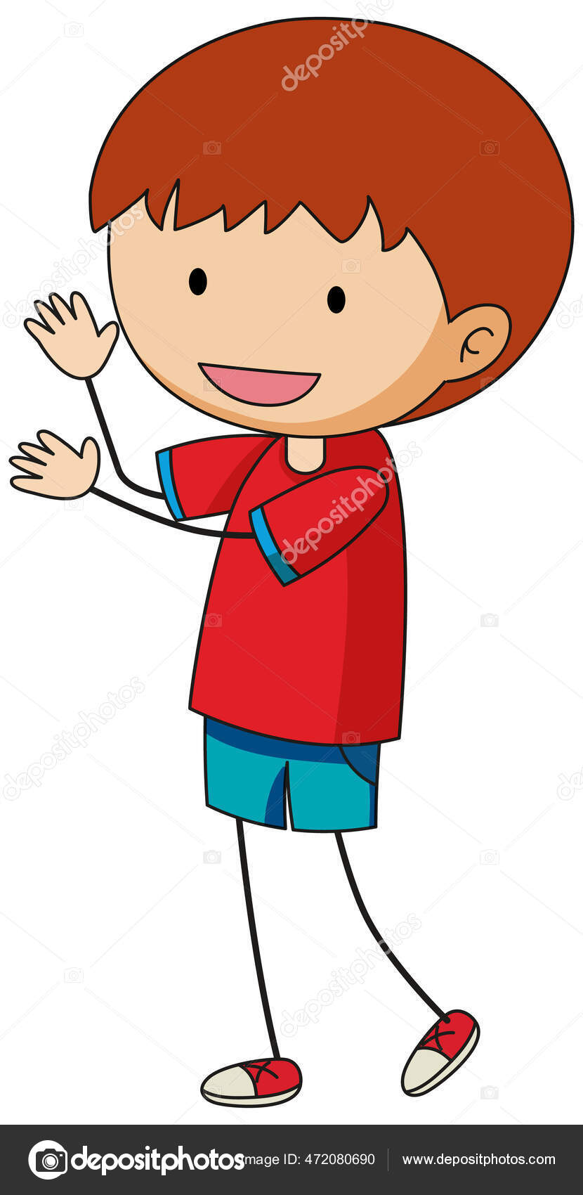 Happy Boy Doodle Cartoon Character Isolated Illustration Stock Vector ...