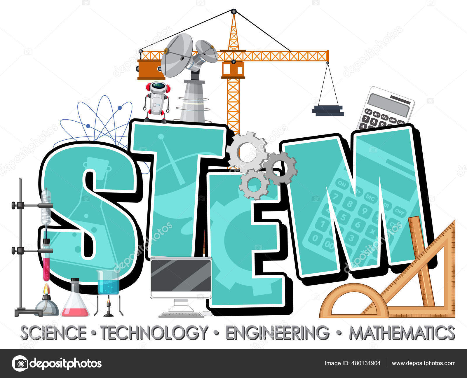 Stem Education Logo Banner White Background Illustration Stock Vector ...