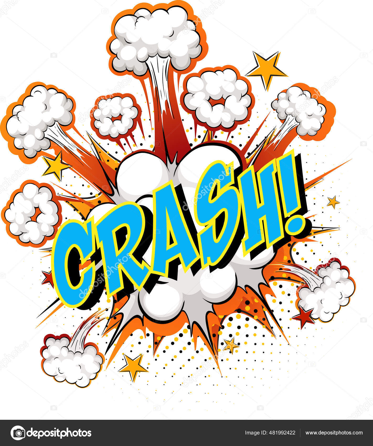 Word Crash Comic Cloud Explosion Background Illustration Stock Vector ...