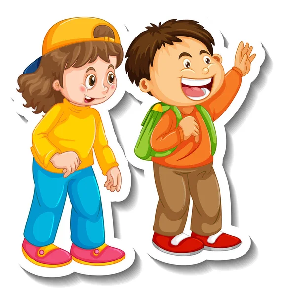 Niños platicando animado Imágenes Vectoriales, Gráfico Vectorial de ...