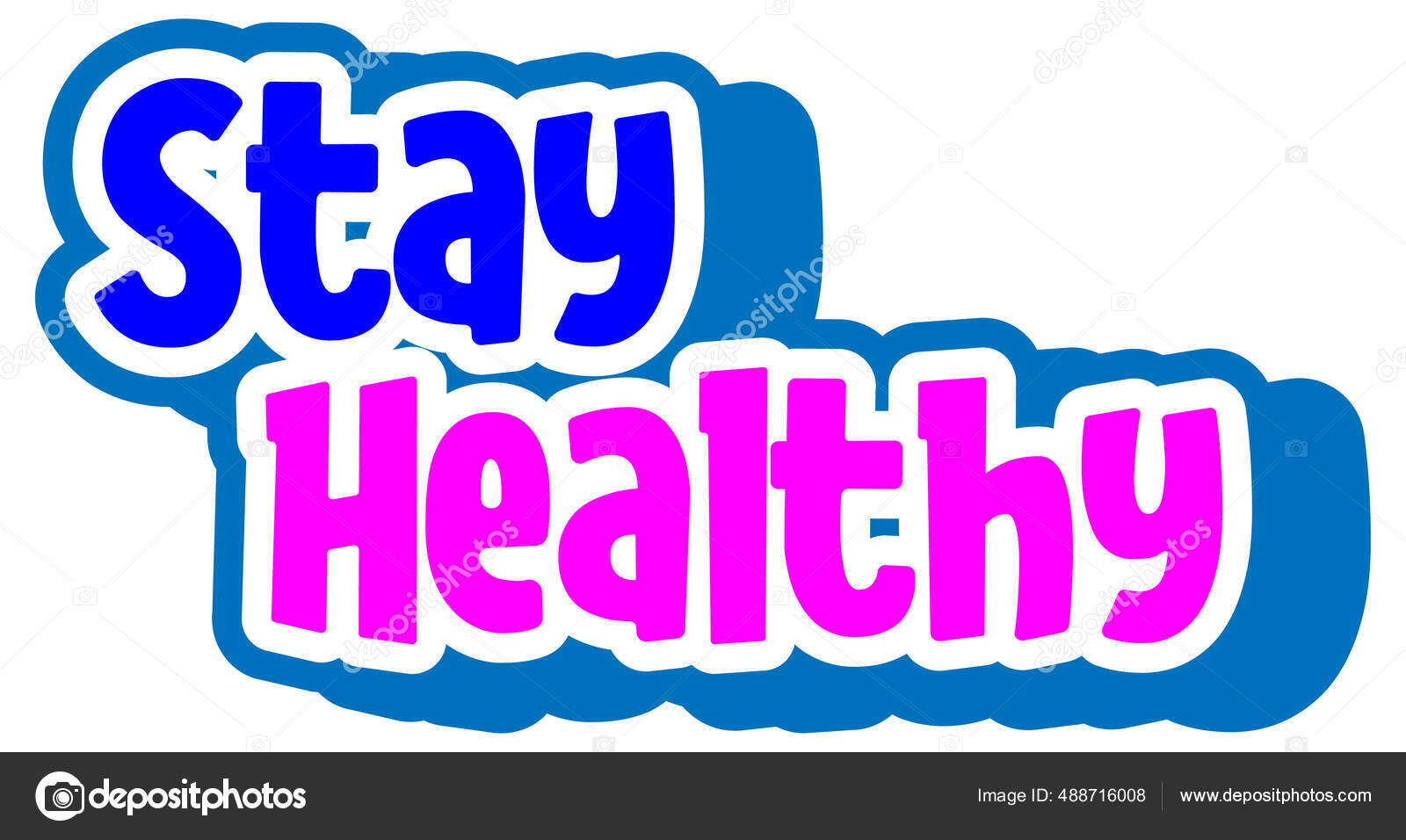 Stay Healthy Font Design Isolated White Background Illustration Stock ...