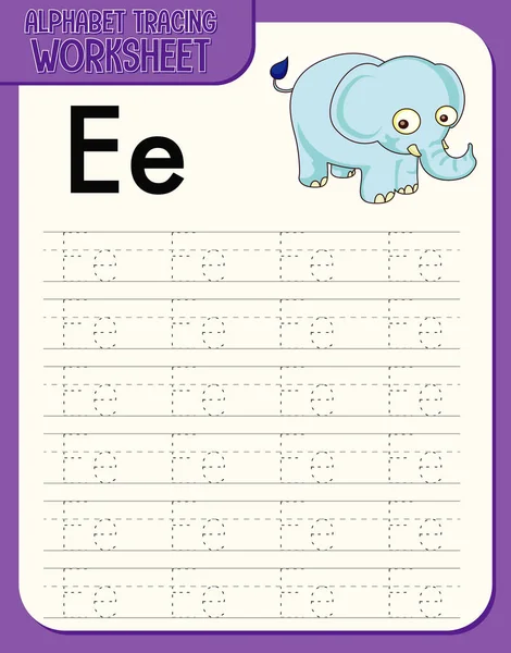 Feuille Calcul Traçage Alphabet Avec Lettre Illustration Vecteur par ...