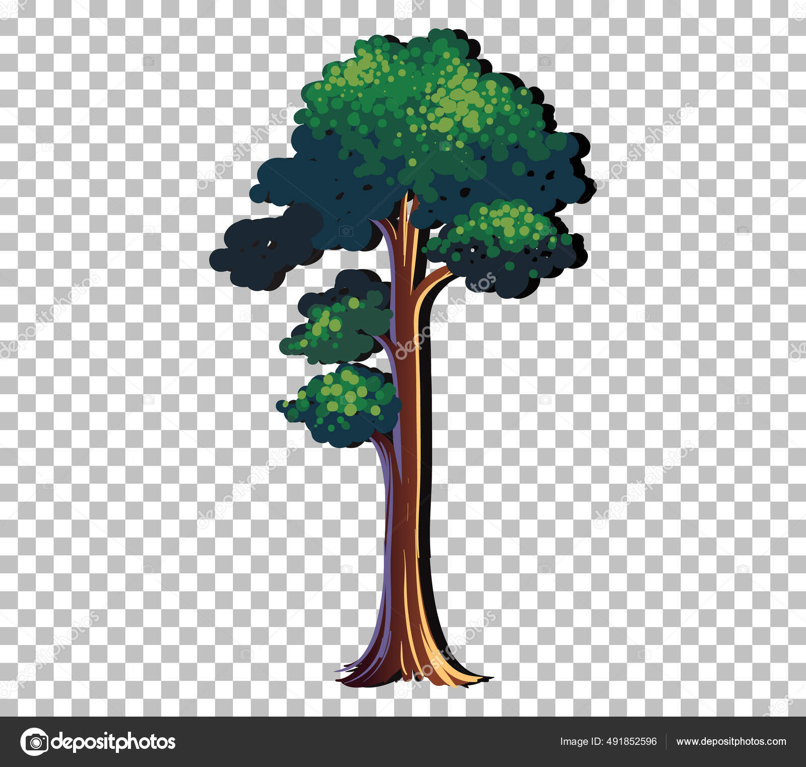 Tree Isolated Transparent Background Illustration Stock Vector Image by ...