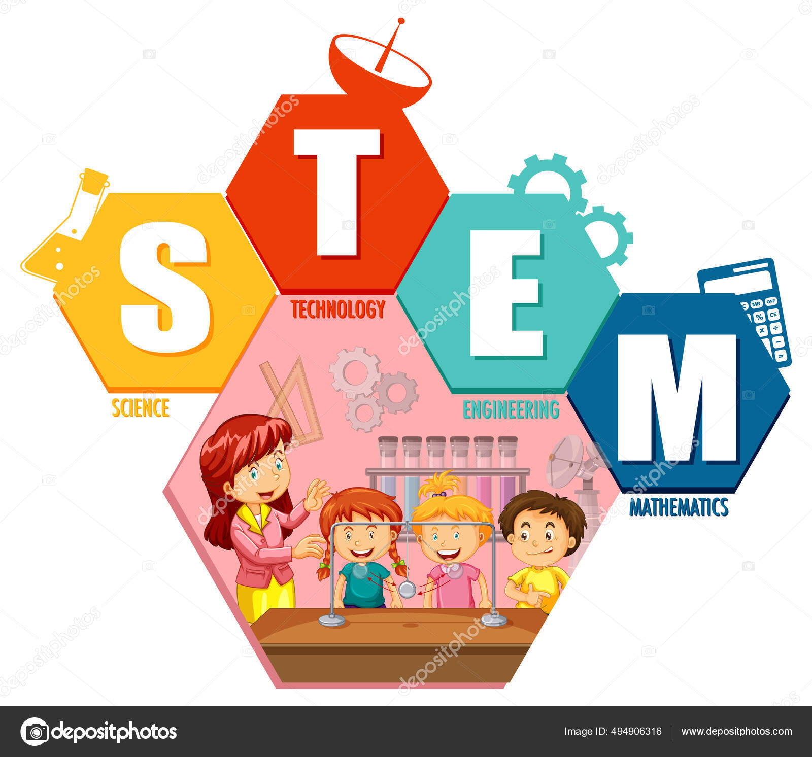โลโก การศ กษา Stem บเด ภาพวาดต วละครการ ภาพเวกเตอร์สต็อกโดย ...