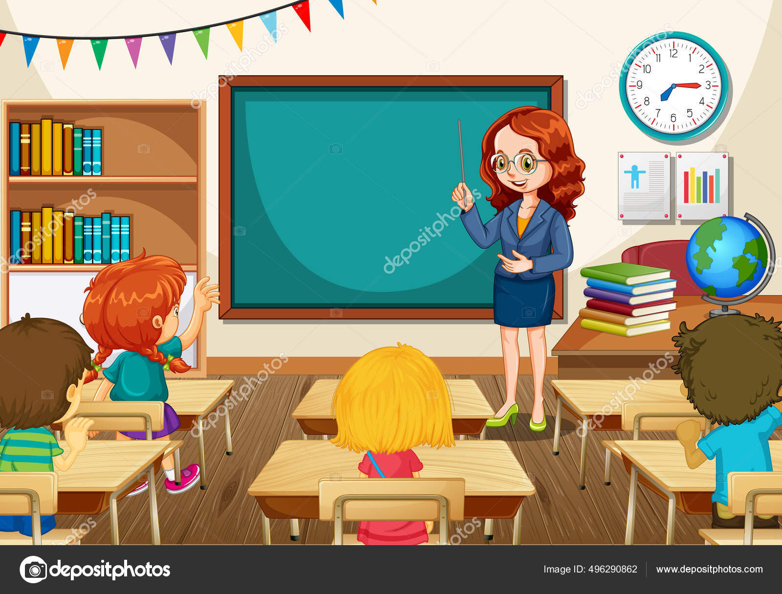Profesor Enseñando Los Estudiantes Escena Del Aula Ilustración Vector ... Profesor Enseñando Los Estudiantes Escena Del Aula Ilustración Vector ...