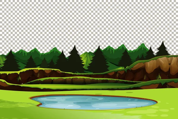 Blank Nature Scene Landscape Transparent Background Illustration Stock ...