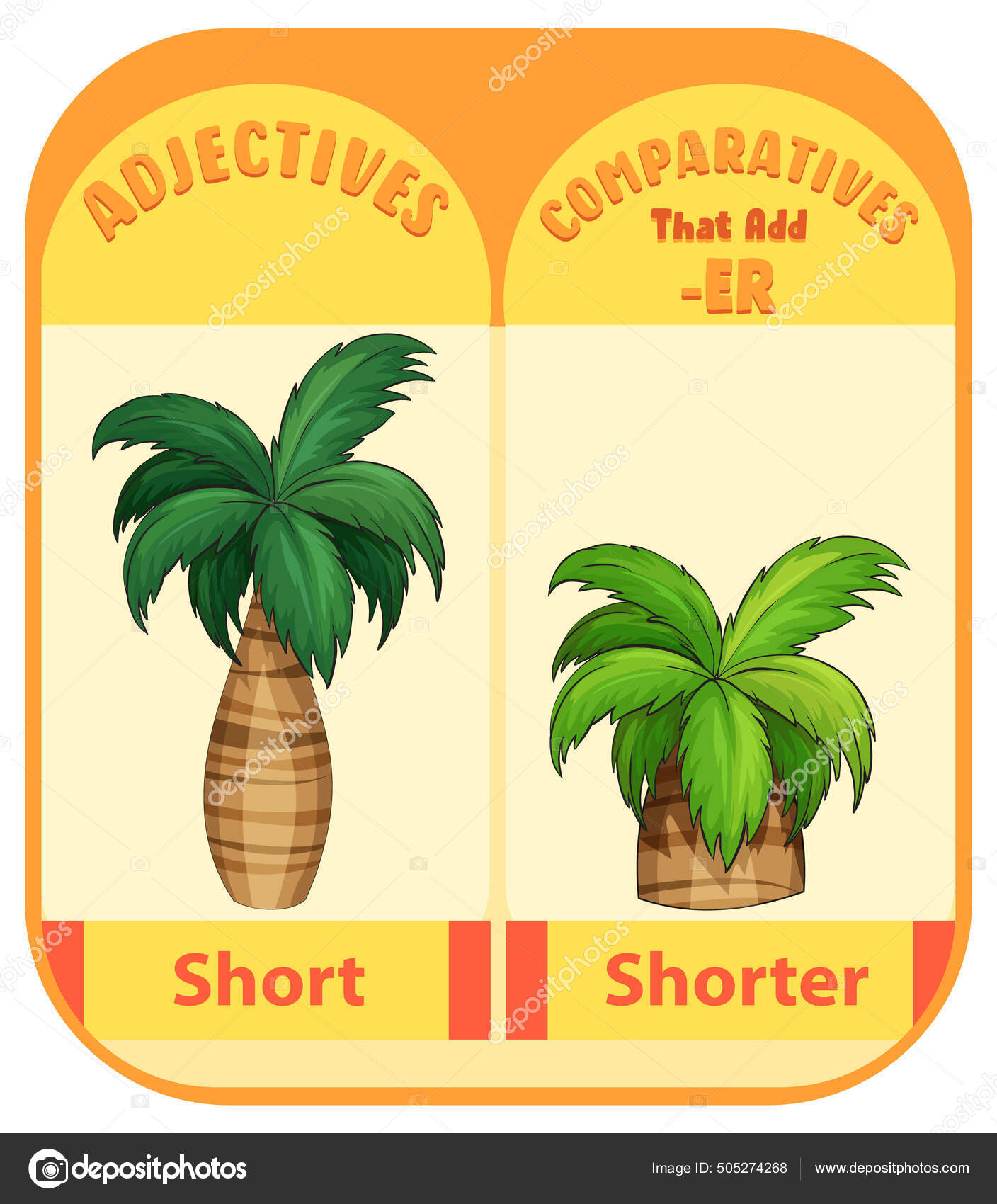 Comparative Adjectives Word Short Illustration Stock Vector by ...