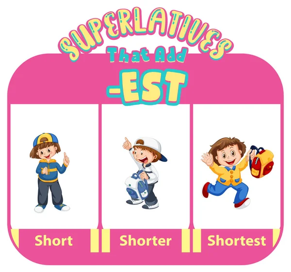 Comparative Superlative Adjectives Word Tall Illustration Stock ...
