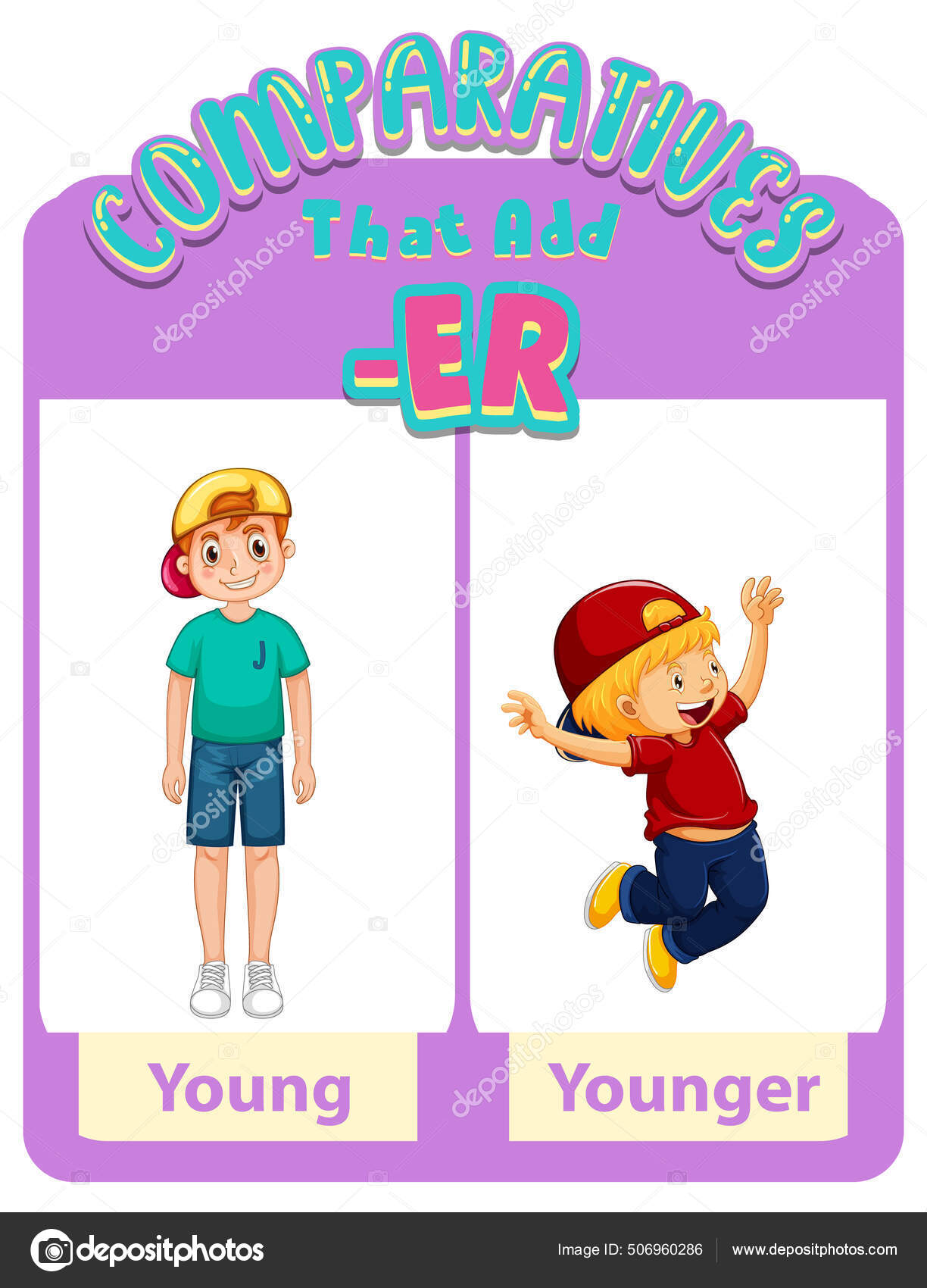 Comparative Adjectives Word Young Illustration Stock Vector Image by ...