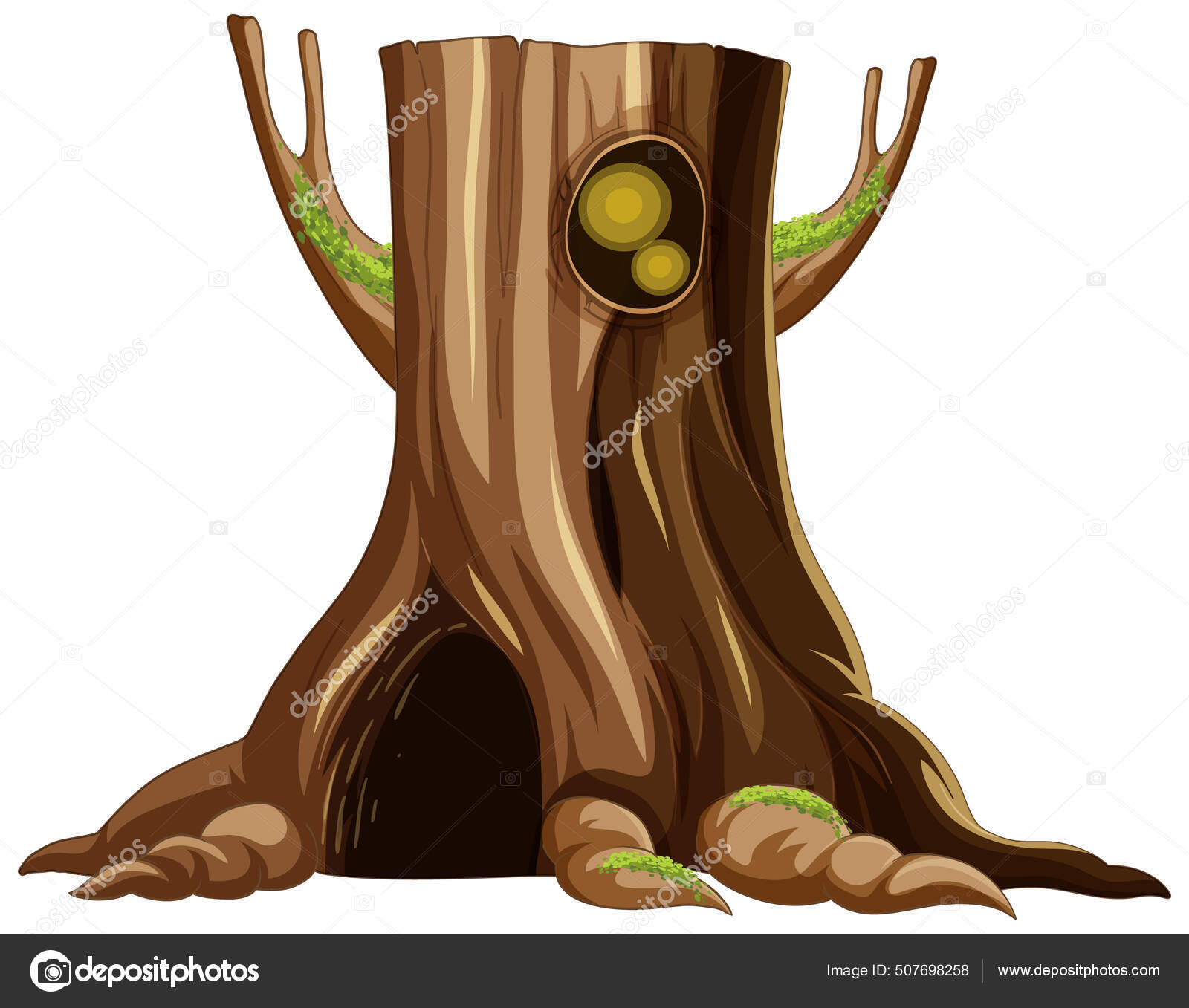 Tronco Árbol Con Gran Ilustración Hueca Vector de stock #507698258 de ...