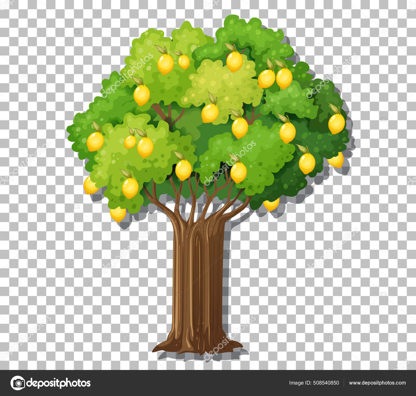 Lemon Tree Transparent Background Illustration Stock Vector by ...