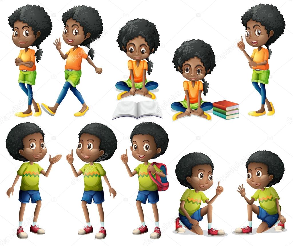 African-American kids Stock Vector by ©interactimages 51973025