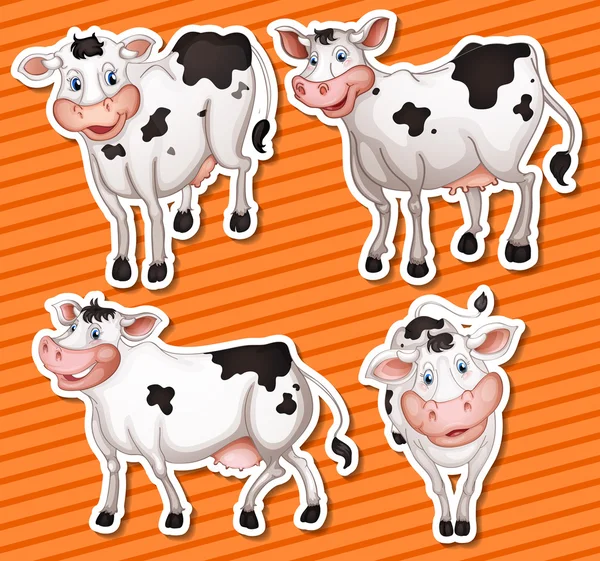 Four cows — Stock Vector © interactimages #13639180