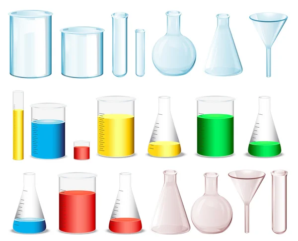 Set Science Containers White Background Illustration Stock Vector Image ...