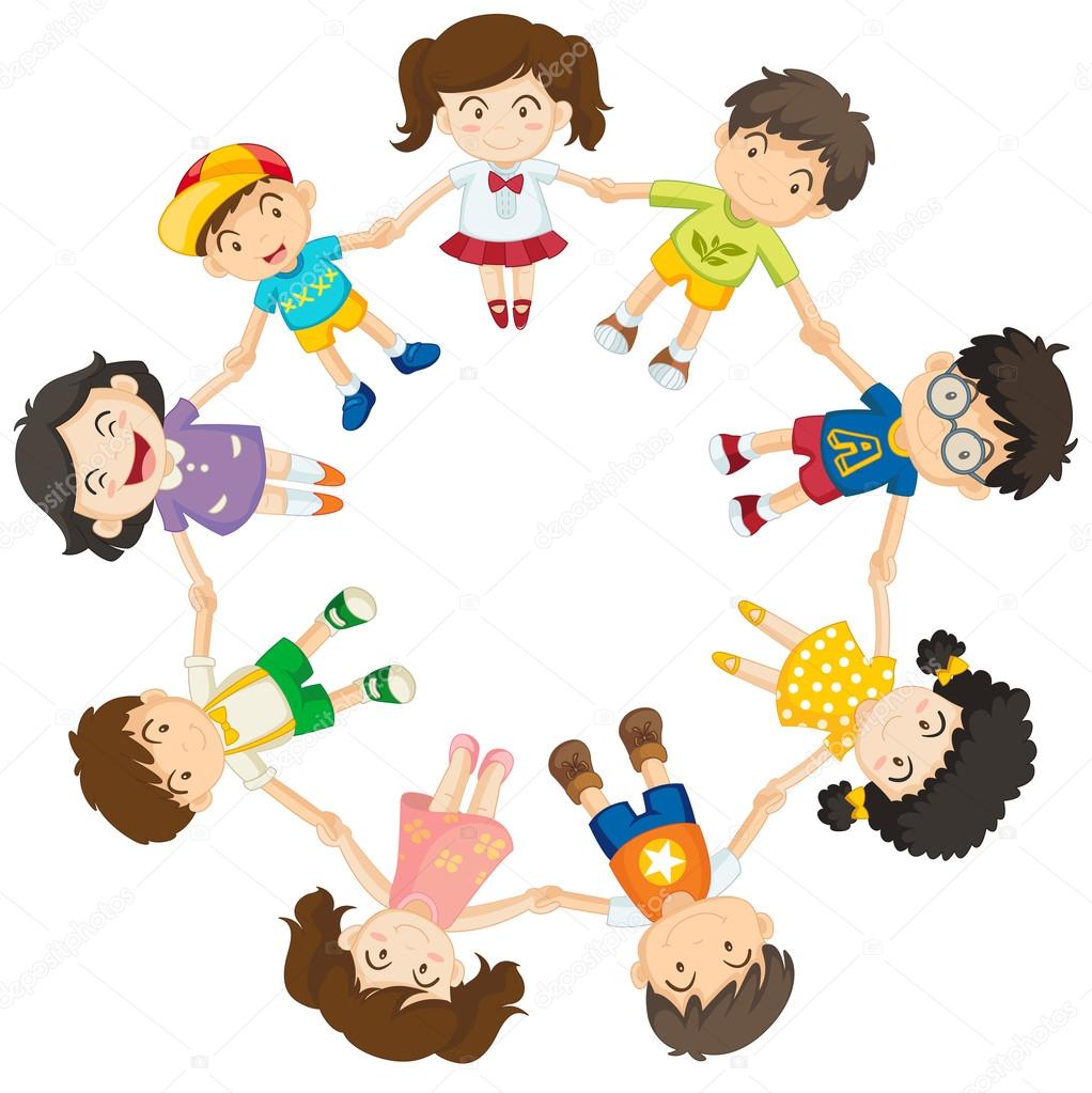 Diverse copii într-un cerc Vector de stoc de ©interactimages 59251549