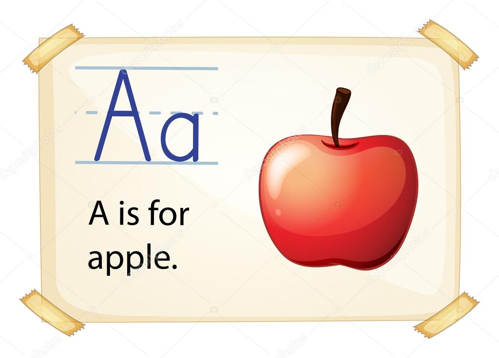 Una letra A para manzana Vector de stock #59501943 de ©interactimages