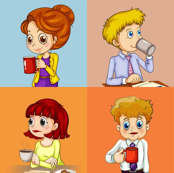 People drinking coffee Stock Vectors, Royalty Free People drinking ...