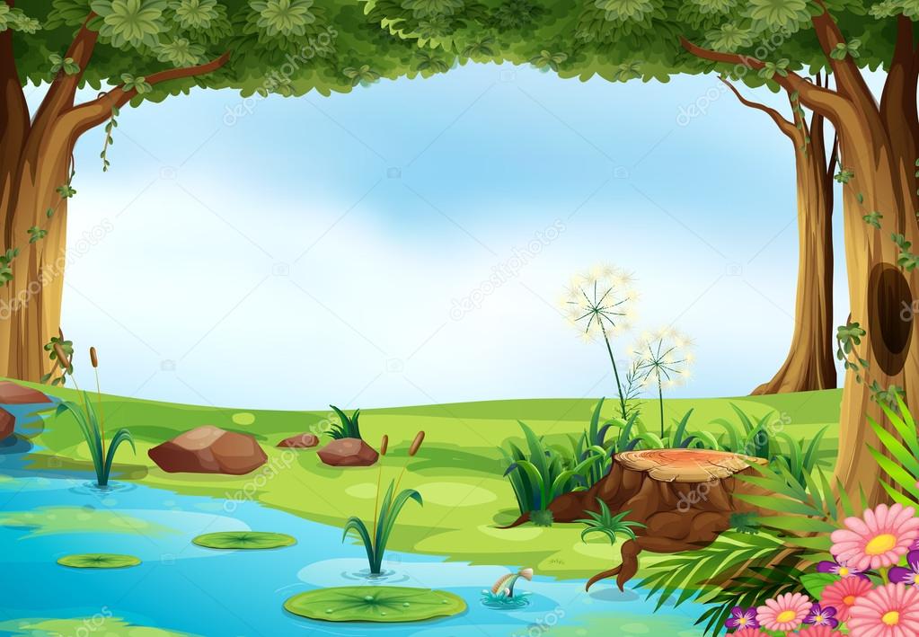 Orphan Pond Scene Clipart