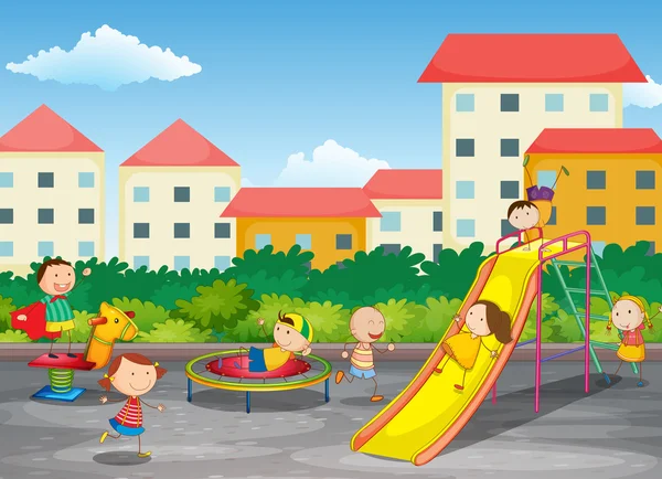 Anak anak bermain di rumah Vektor Stok, Ilustrasi Anak anak bermain di ...