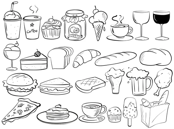 Hand draw foods in doodle style Stock Vector Image by ©dapoomll #28684385