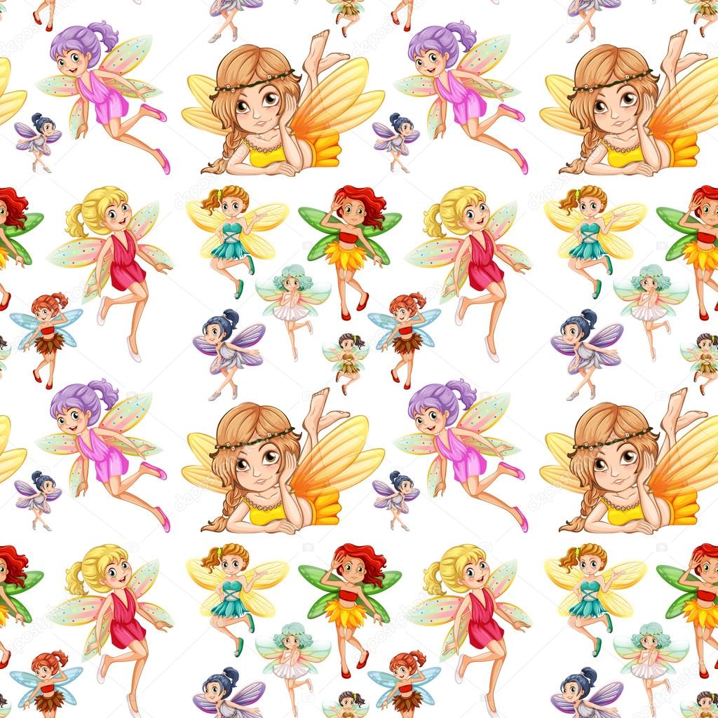 Seamless fairies — Stock Vector © interactimages #68062559