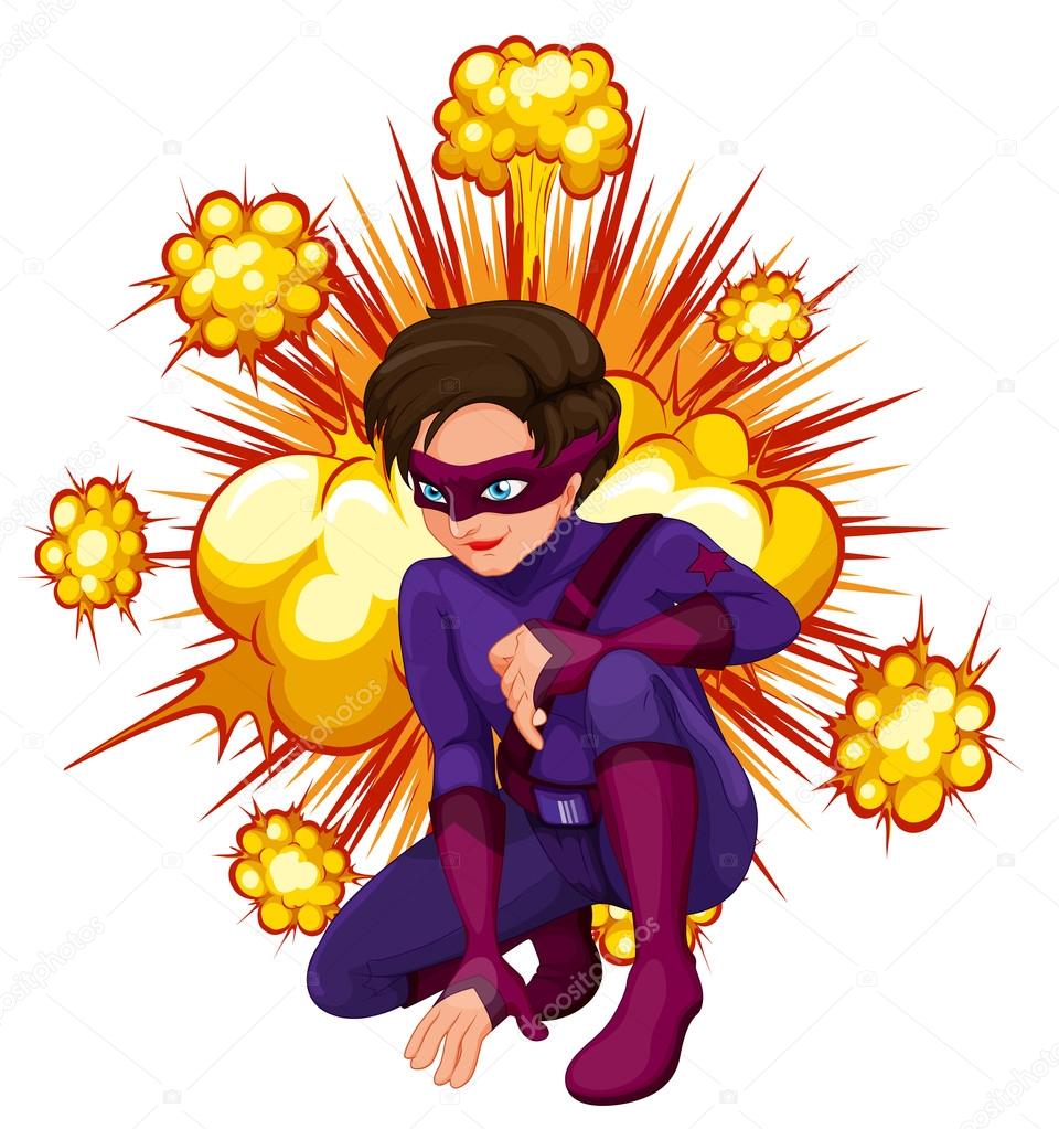 Superhero with cloud explosion Stock Vector Image by ©interactimages ...