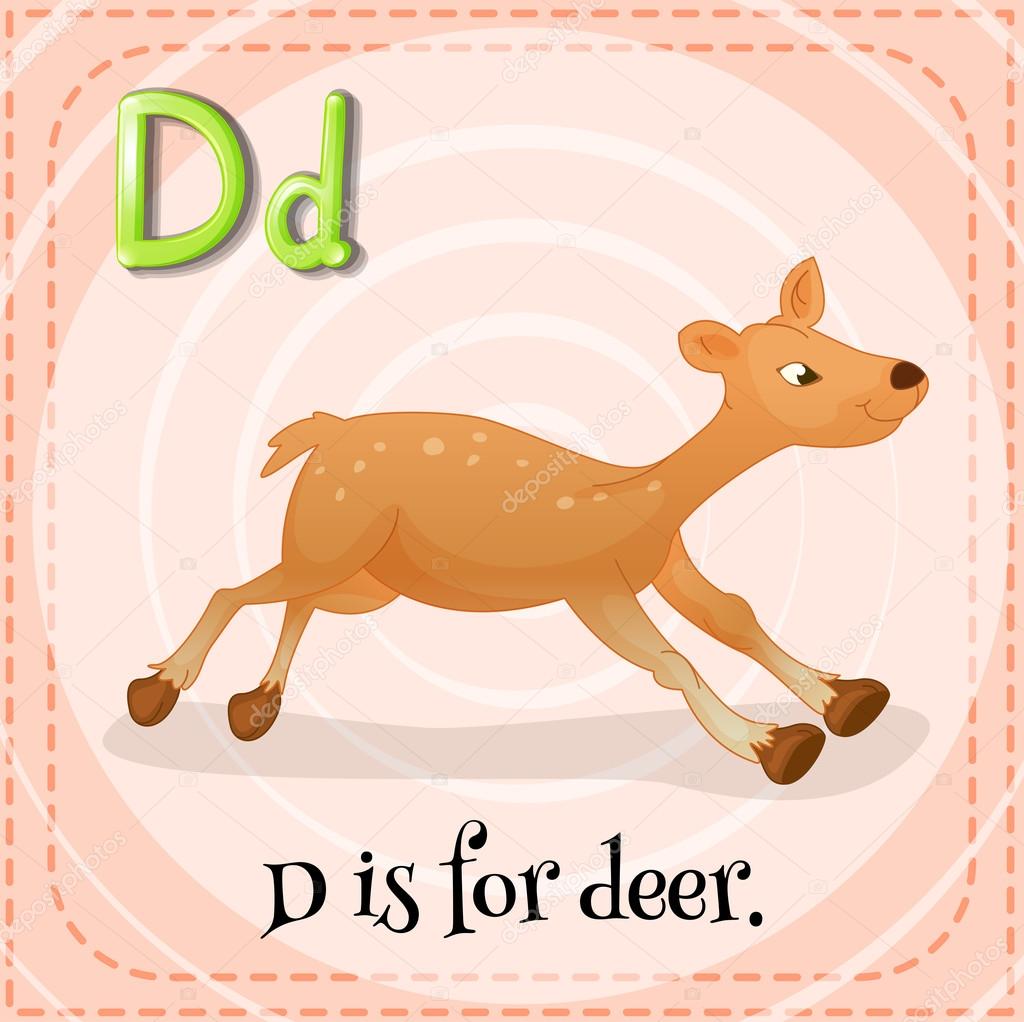 Flashcard letter D is for deer . Stock Vector Image by ©interactimages ...