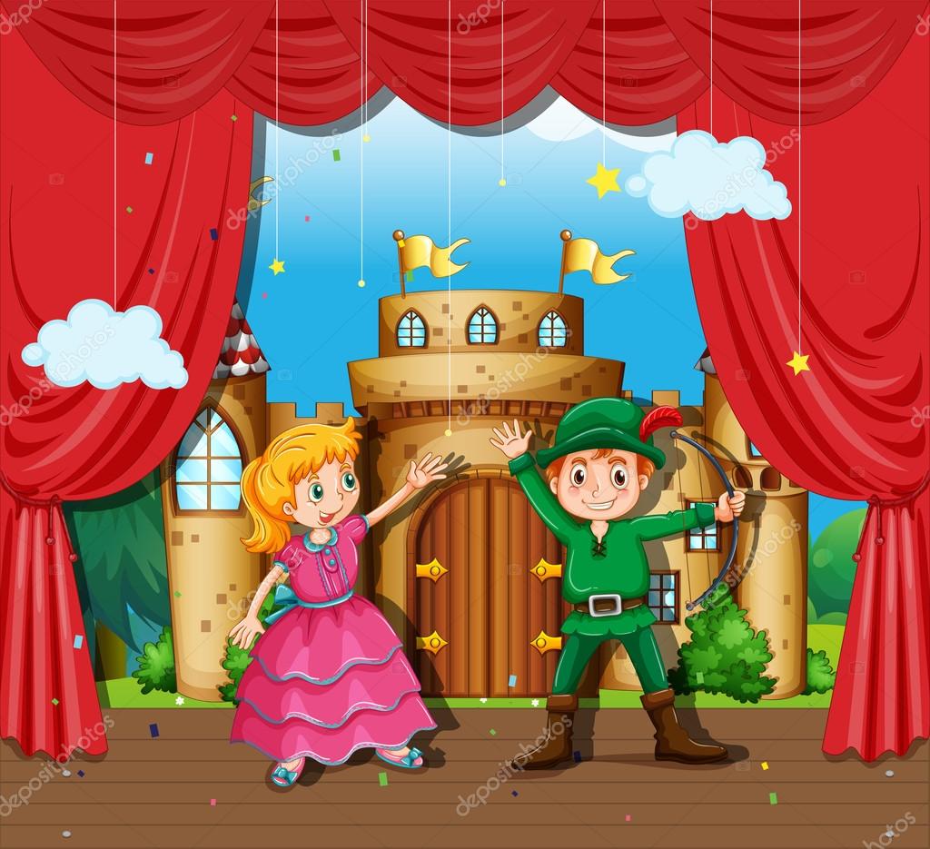 Children doing stage play Stock Vector by ©interactimages 83113406