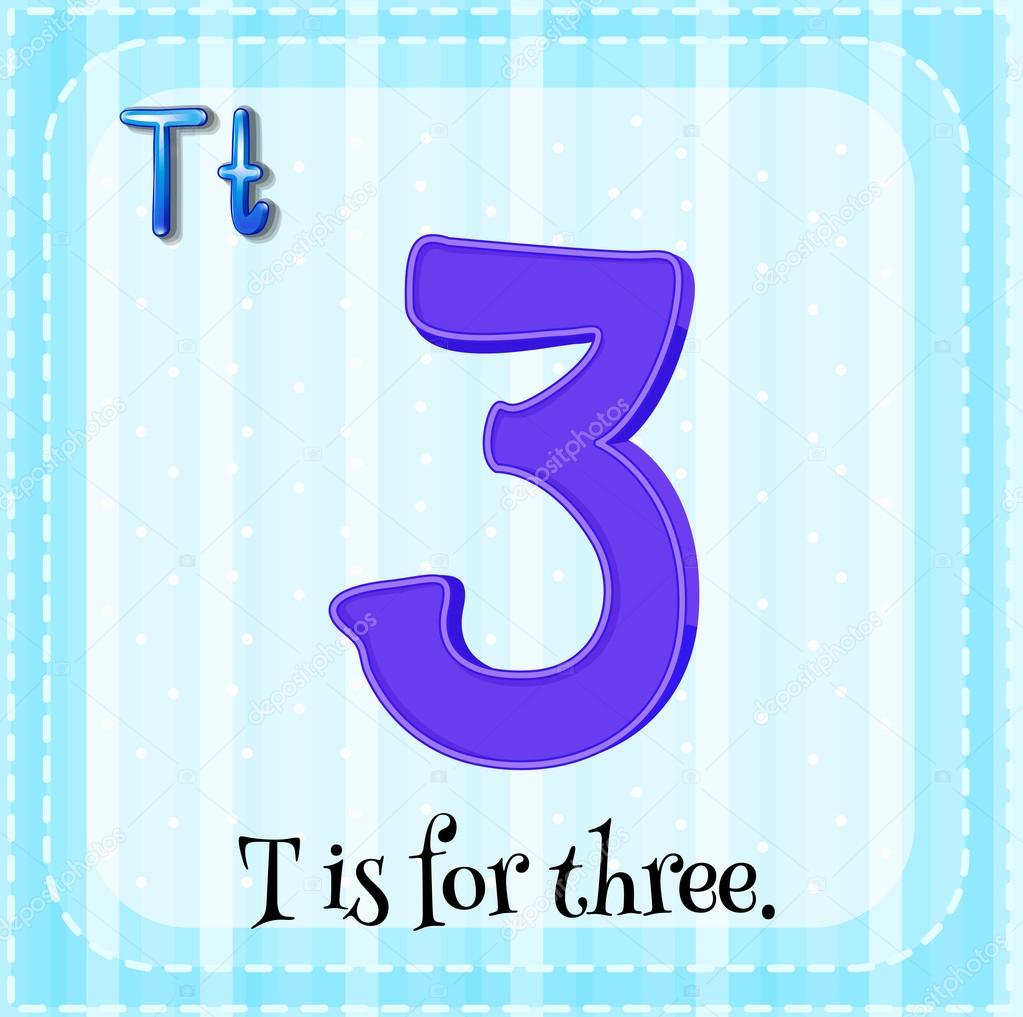 Flashcard of T is for three Stock Vector by ©interactimages 84242826