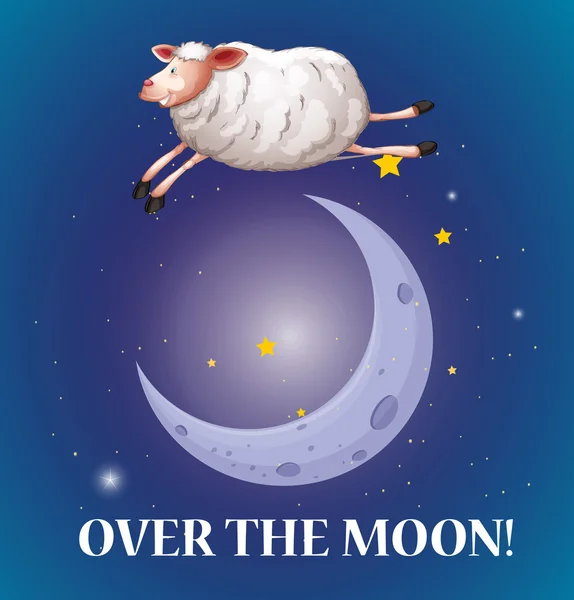Over the moon idiom, Royalty-free Over the moon idiom Vector Images ...
