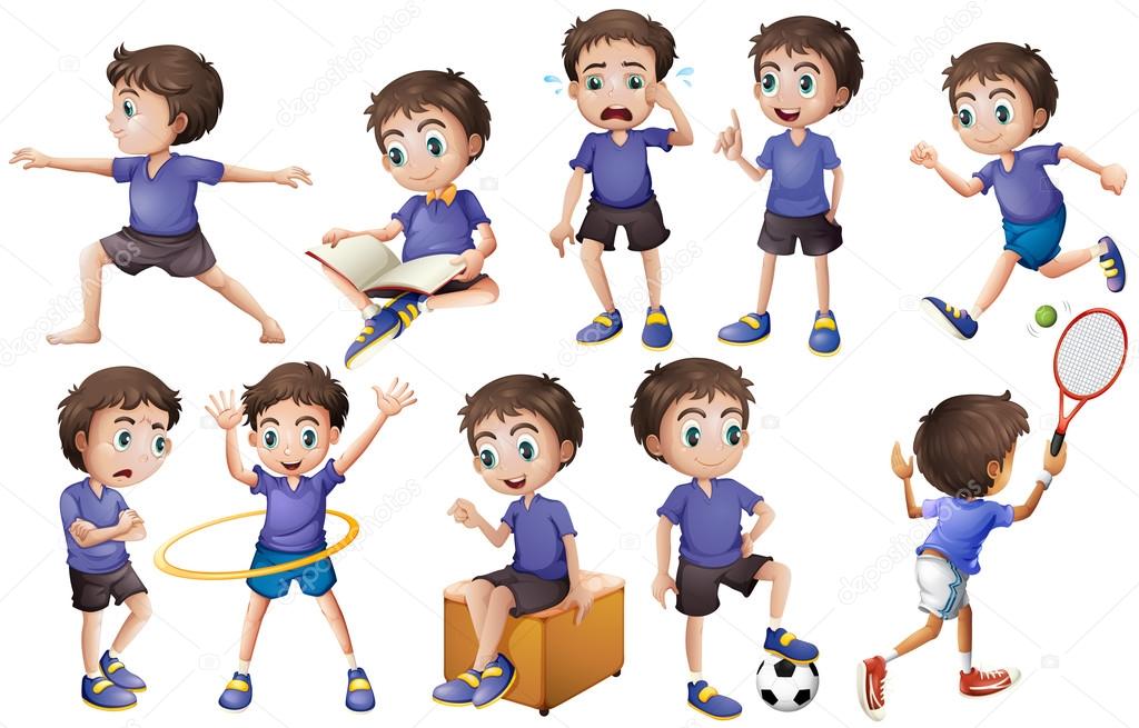 Boy doing different activities Stock Vector Image by ©interactimages ...