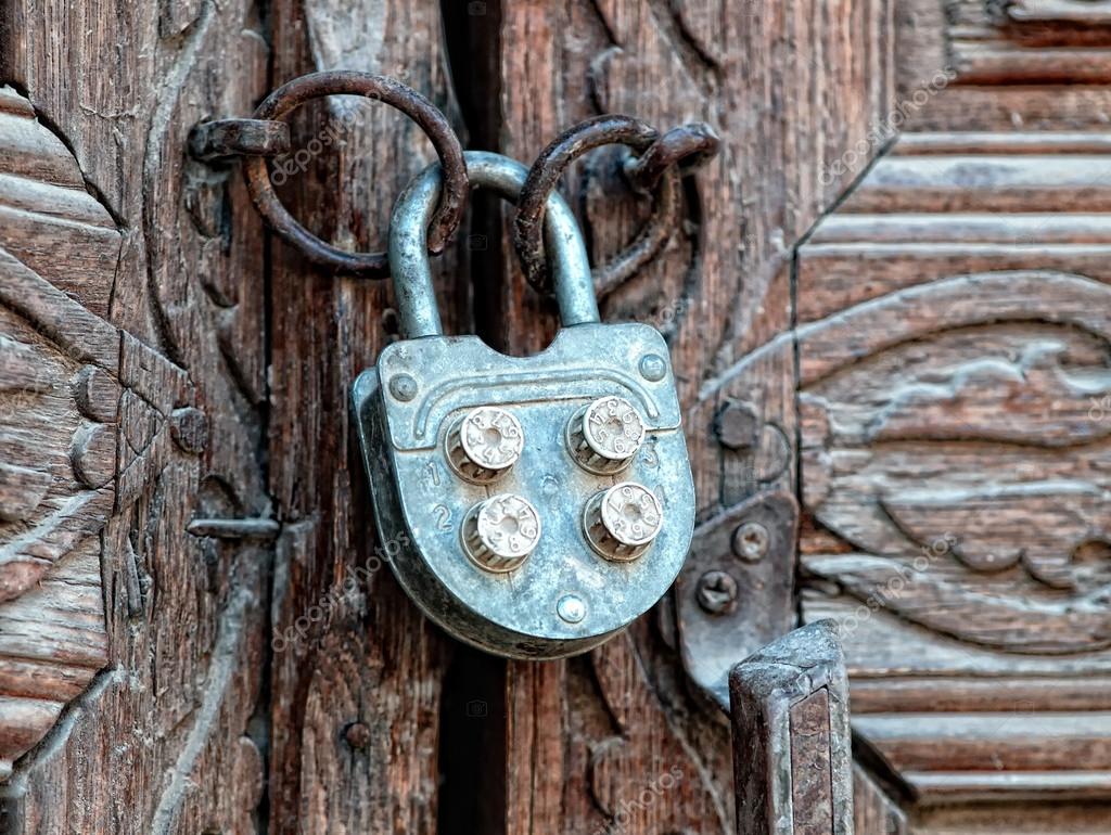 Door with old iron lock. Stock Photo by ©liseykina 58442609