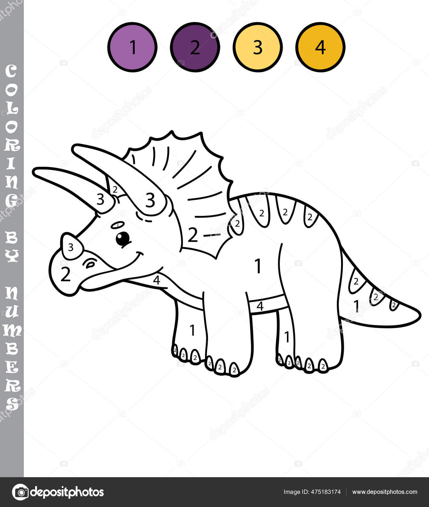 Funny Coloring Numbers Coloring Educational Game Vector Illustration ...