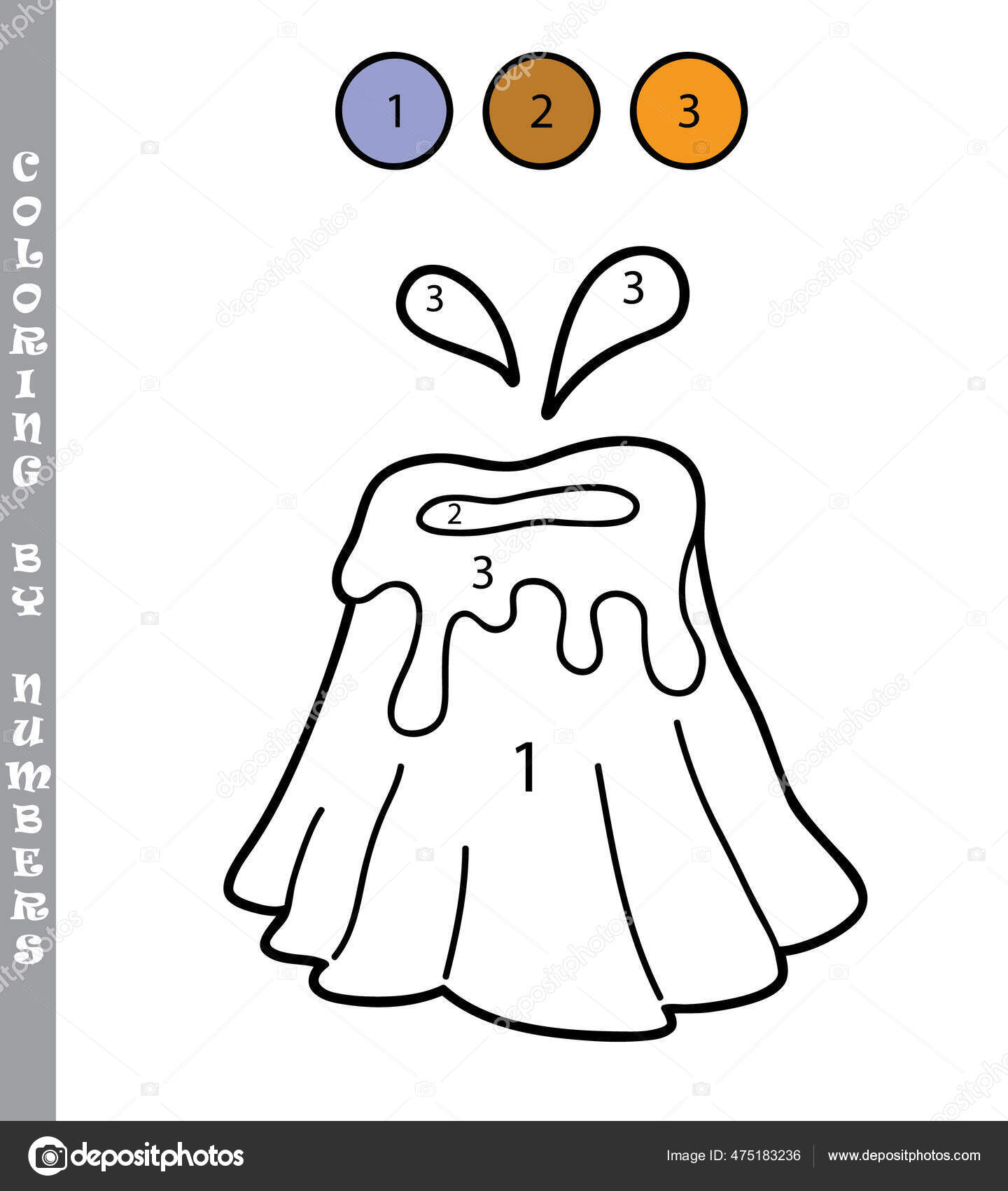 Funny Coloring Numbers Coloring Educational Game Vector Illustration ...