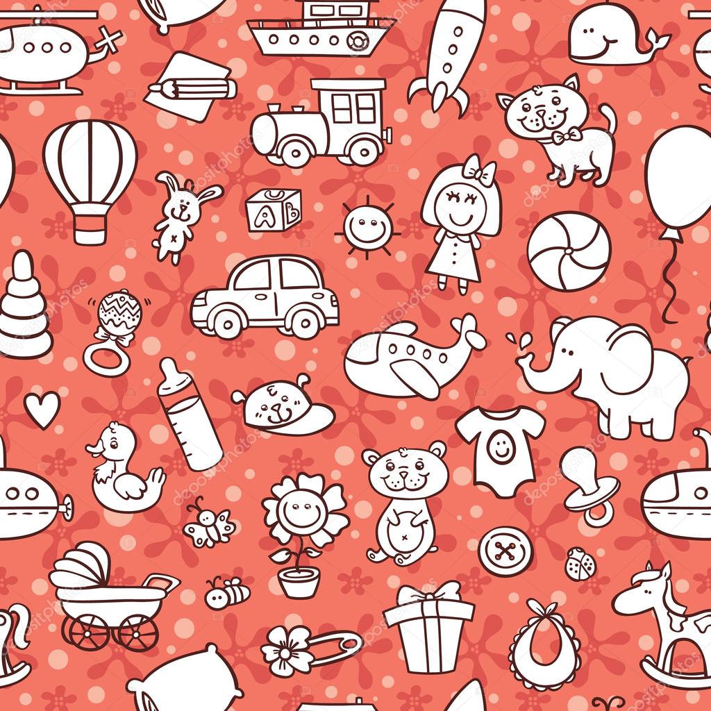 Baby goods pattern. Stock Illustration by ©boyusya #59425997