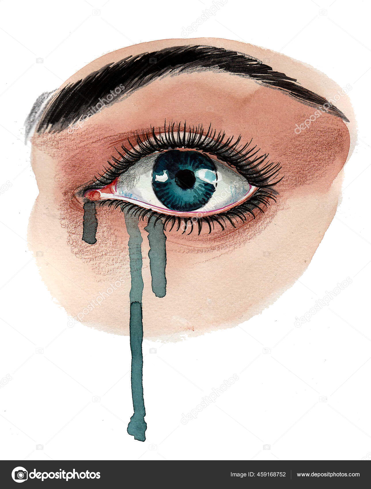 Closed Eye Crying Drawing