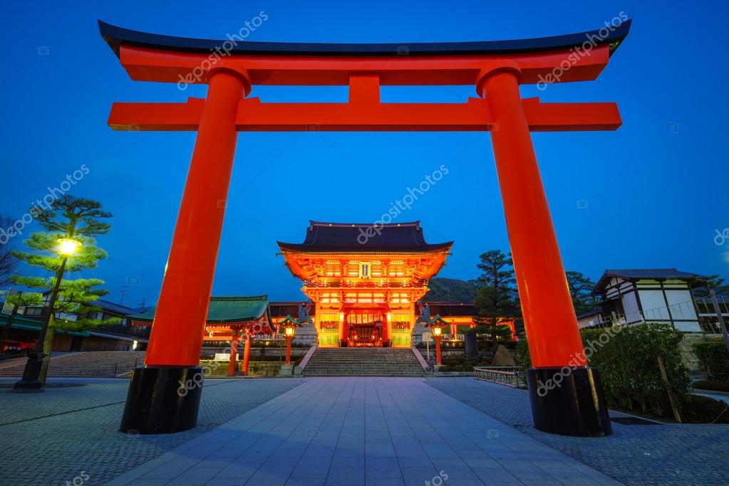 Fushimi Inari Shrine at night, Kyoto, Japan – Stock Editorial Photo ...