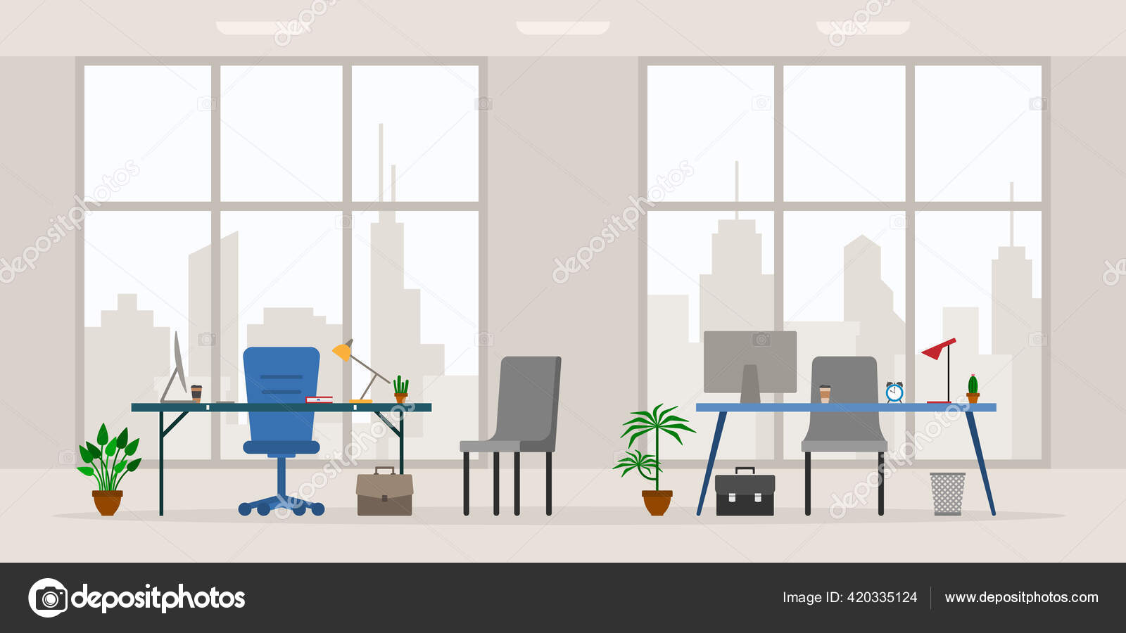 Cartoon Work Office Background